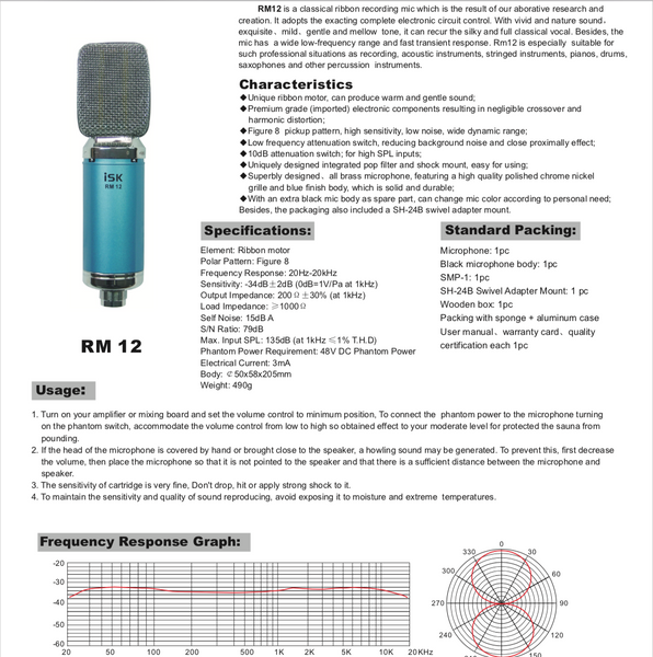 RM-12 Active Ribbon Microphone – iSK Pro Audio